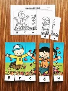 Fall Name Puzzles - Simply Kinder
