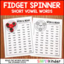 Fidget Spinner Activities - CVC Words - Simply Kinder
