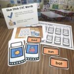 Glue Stick CVC Words - Kindergarten Center - Simply Centers - Simply Kinder