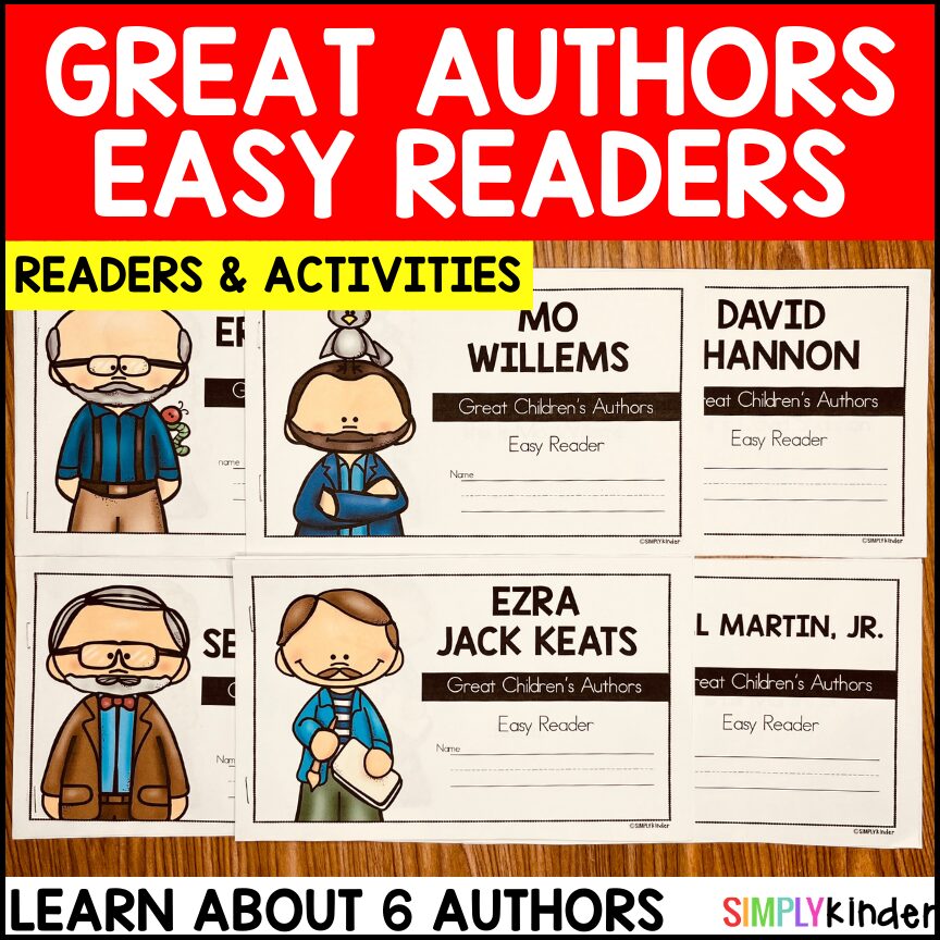 Reading Week Activities, Authors Easy Readers & Comprehension Packet ...