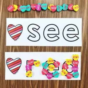 Heart Mini Eraser Letters and Words - Simply Kinder