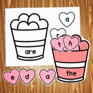 Heart Sight Word Center - Valentine's Day Center - Simply Kinder