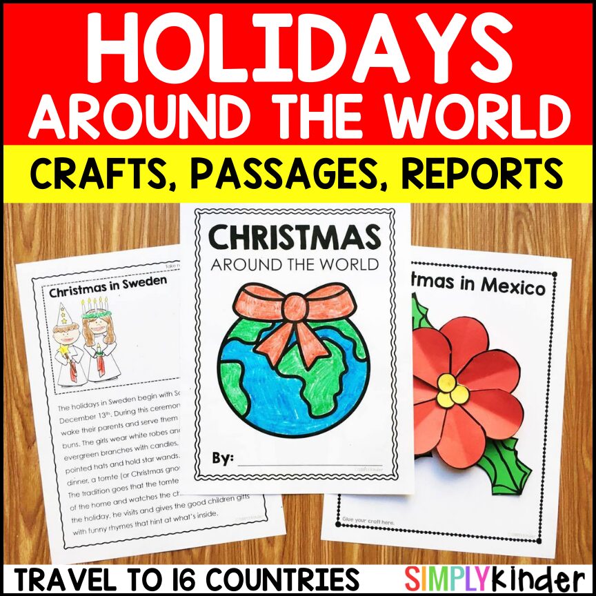 Holidays & Christmas Around The World Research Project & Crafts for ...