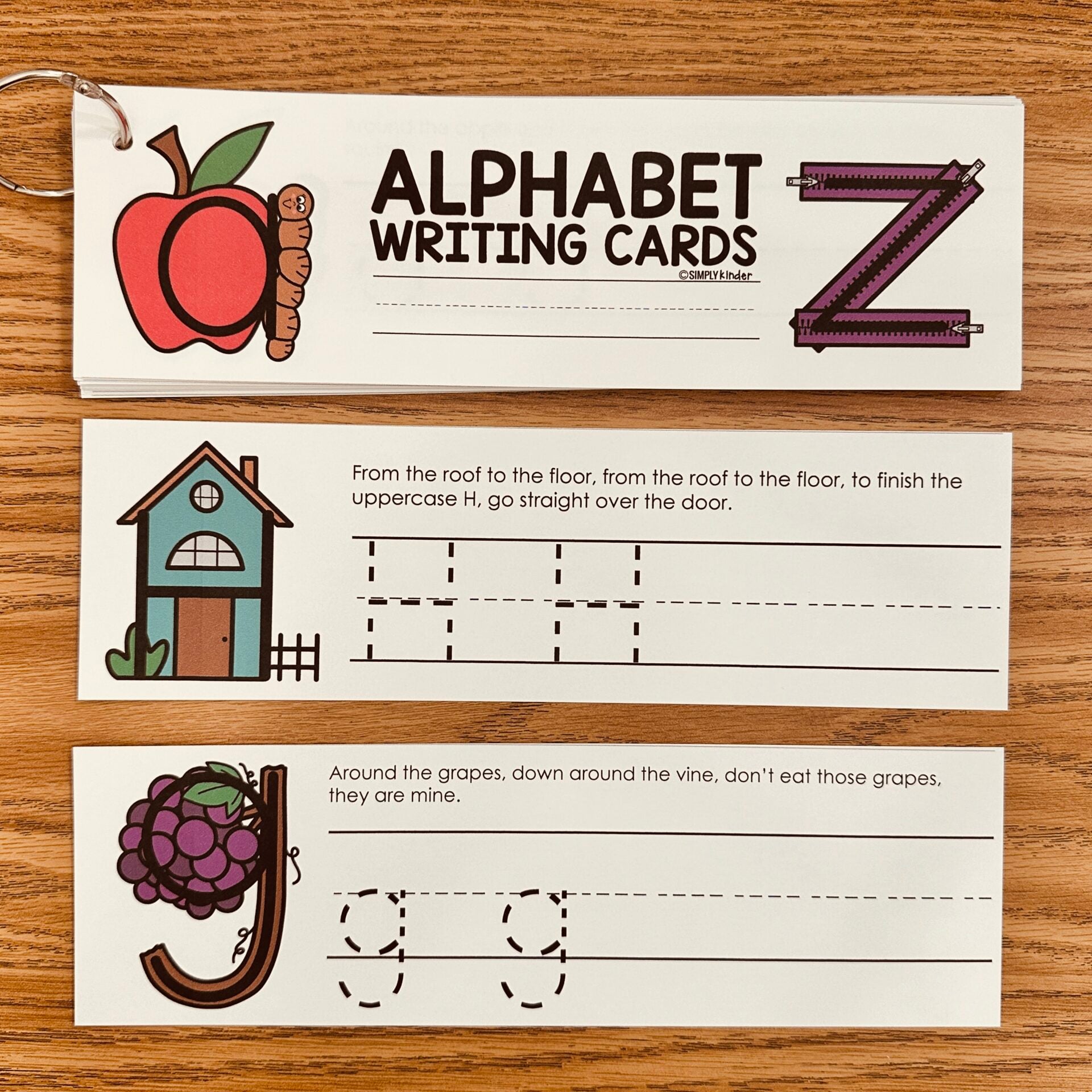 Alphabet Writing Poems Cards - Simply Kinder
