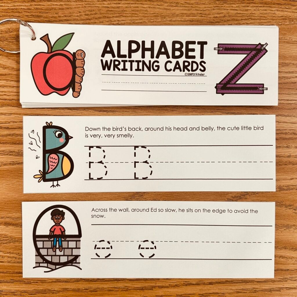 Alphabet Writing Poems Cards - Simply Kinder