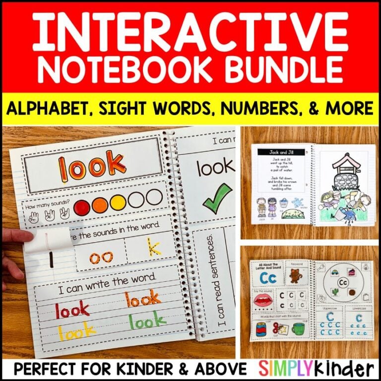 Interactive Notebooks BUNDLE: Math, Sight Words, CVC, Alphabet, Nursery ...