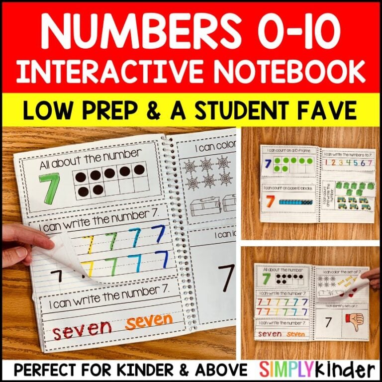 Easy Numbers Interactive Notebook - Simply Kinder