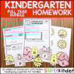 Kindergarten Homework - Weekly Family Games - Year Long Bundle - Simply ...