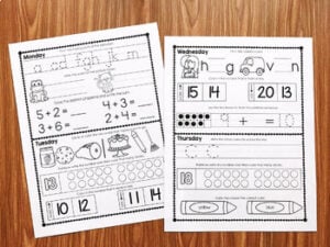 Kindergarten Homework with Weekly Family Games - 3rd Quarter - Simply ...