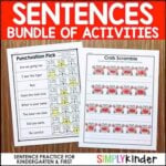 Kindergarten Sentence Practice - Simply Kinder