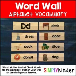 Kindergarten Word Wall Vocabulary - Simply Kinder