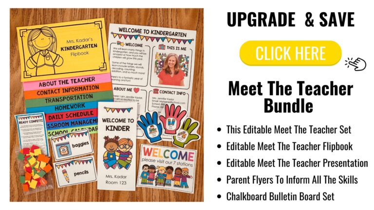 Meet the Teacher -Chalkboard Bulletin Board -kindergarten - First day ...