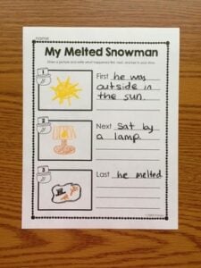 Melted Snowman Writing Activity - Simply Kinder