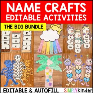 Name Practice Crafts, Name Tracing Editable Writing Activities, Name ...