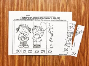 Picture Puzzles February for Math & Literacy - Simply Kinder