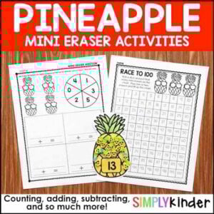 Pineapple Mini Eraser Activities - Simply Kinder