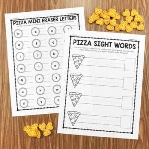 Pizza Mini Eraser Letters and Words - Simply Kinder