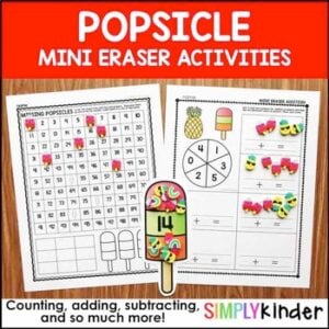 Popsicle Mini Eraser Activities - Simply Kinder