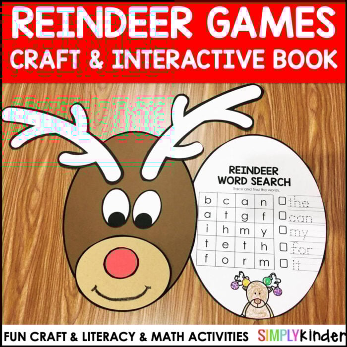 Reindeer Craft Book with Math, Literacy, Writing Activities for ...