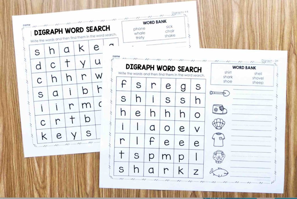 Digraph Word Searches - Simply Kinder