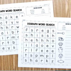 Digraph Word Searches - Simply Kinder