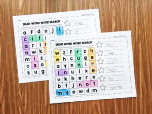 Sight Word Word Searches - Pre Primer Words - Simply Kinder