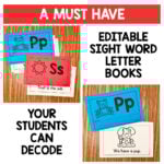 Alphabet Books with Editable Sight Words, Printable Alphabet Sight Word ...