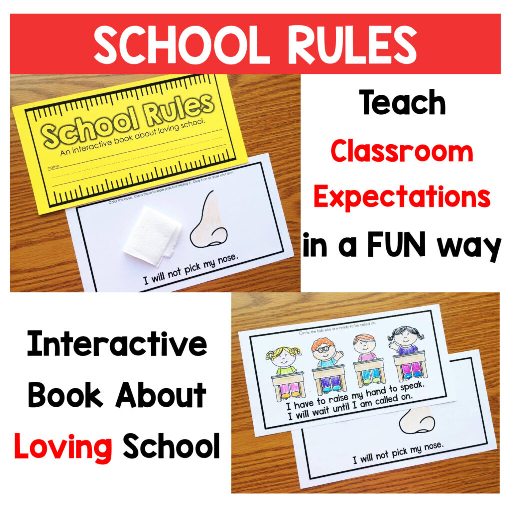 Classroom Rules & Expectations Book, School Rules Activity for Back to ...