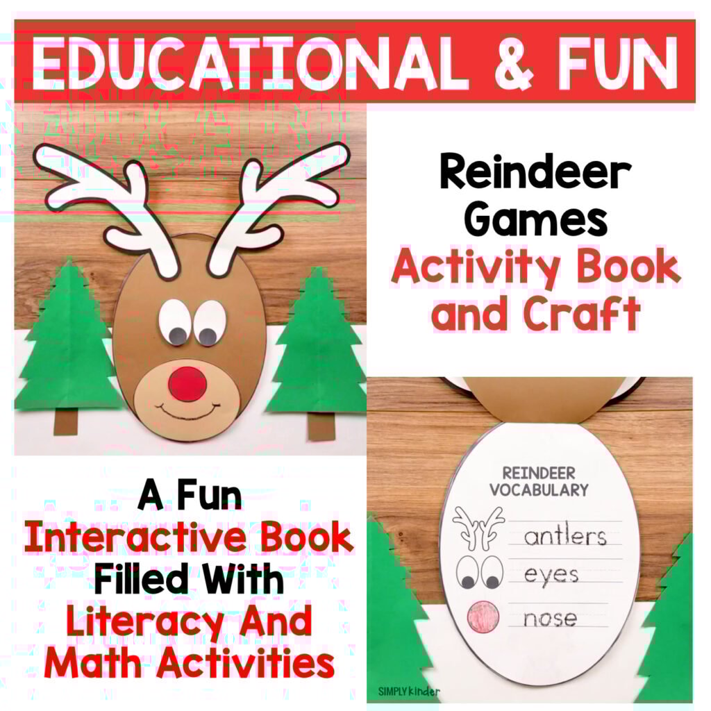 Reindeer Craft Book with Math, Literacy, Writing Activities for ...