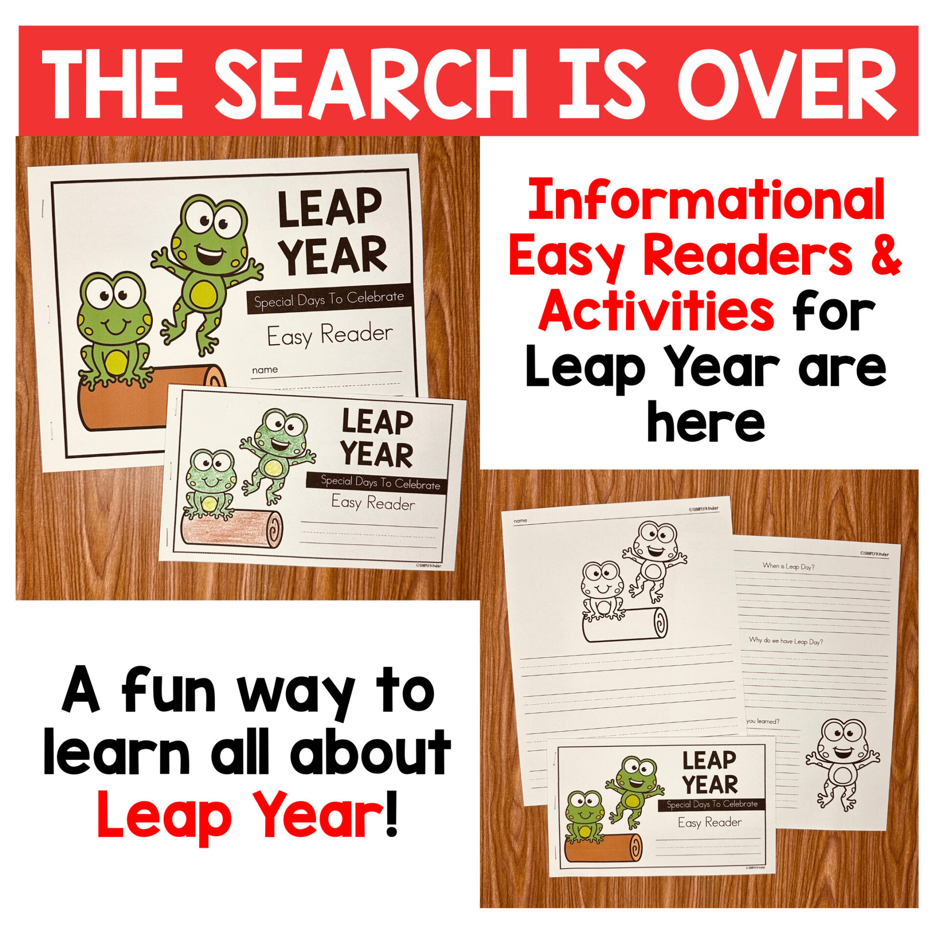 Leap Year 2024, Leap Day Reading Activities for Kindergarten and First ...