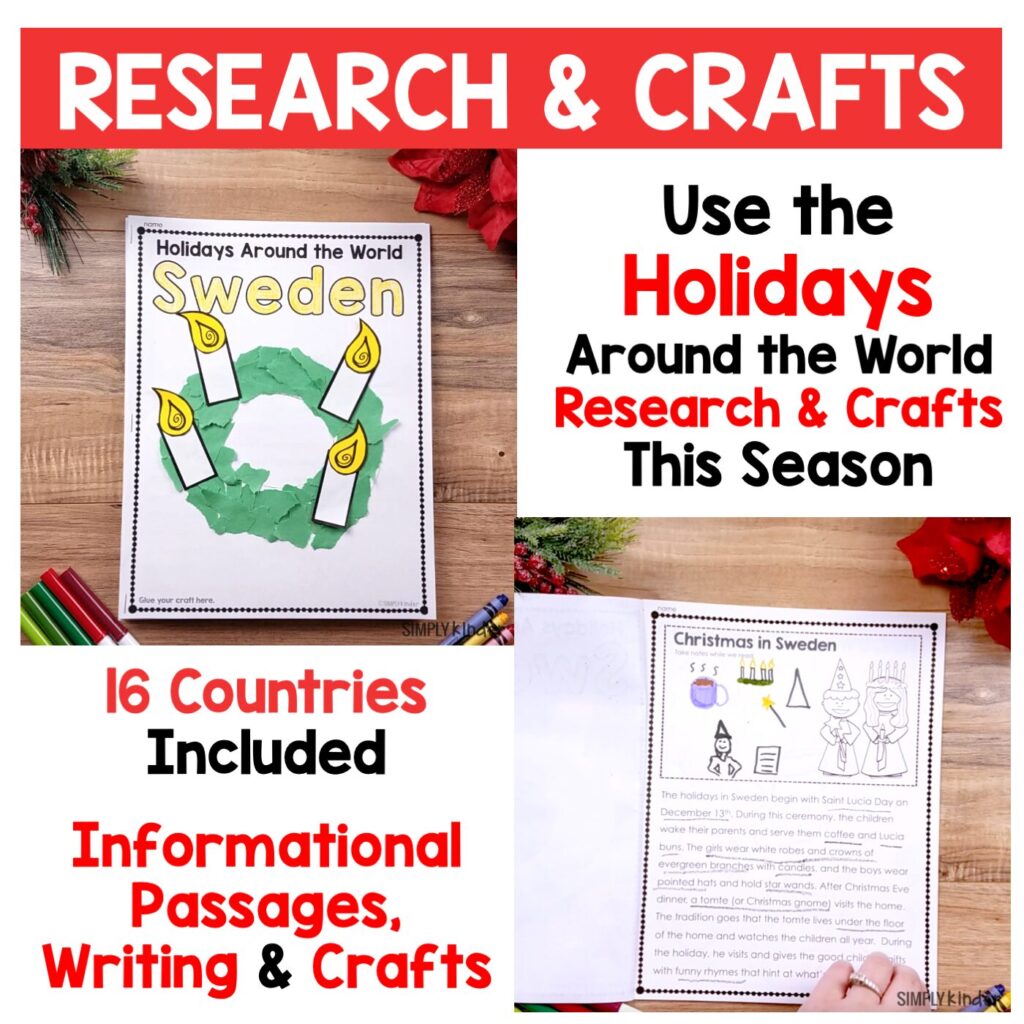 Holidays & Christmas Around The World Research Project & Crafts for ...