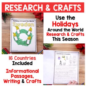 Holidays & Christmas Around The World Research Project & Crafts for ...
