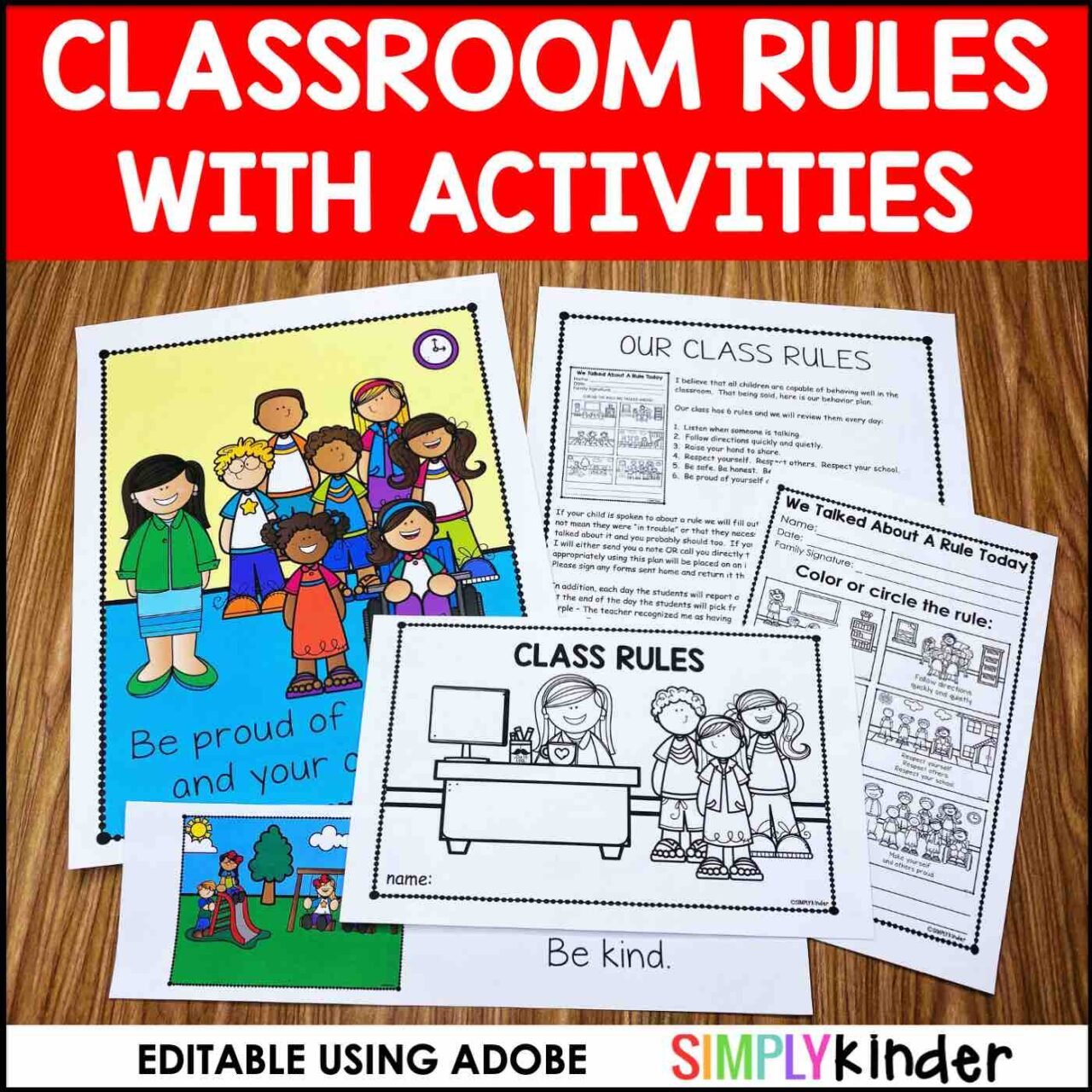 Editable Classroom Rules, Classroom Rules Activities, Class Rules ...