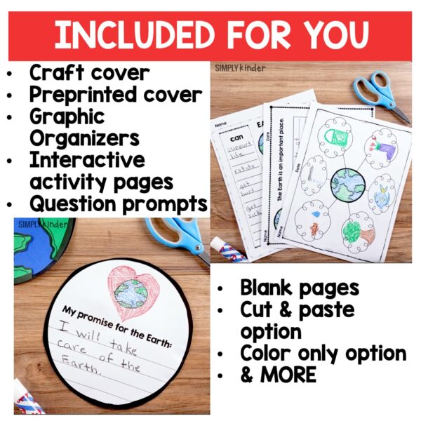 Earth Day Activities Kindergarten, Interactive Book, Earth Day Craft ...