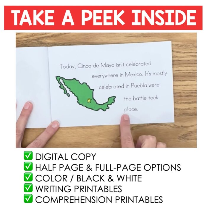 Cinco de Mayo Kindergarten Reading Activity, Nonfiction Reader ...