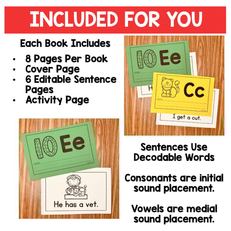 Alphabet Books with Editable Sight Words, Printable Alphabet Sight Word ...