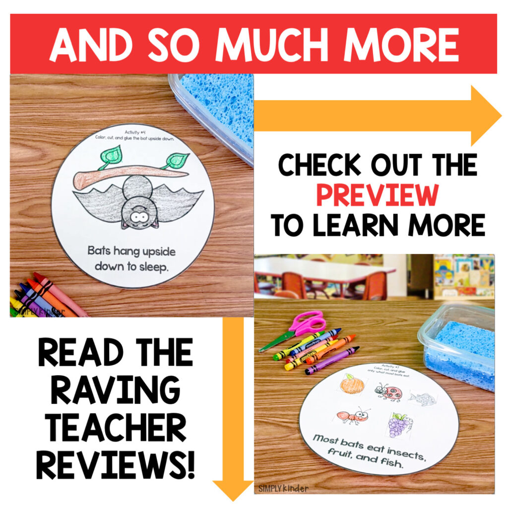 Bats Kindergarten Interactive Book - Simply Kinder