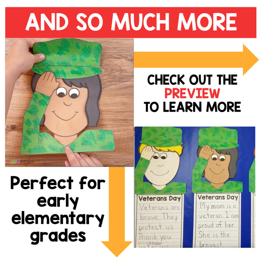 Veterans Day Craft & Writing Activities, Kindergarten Writing for ...