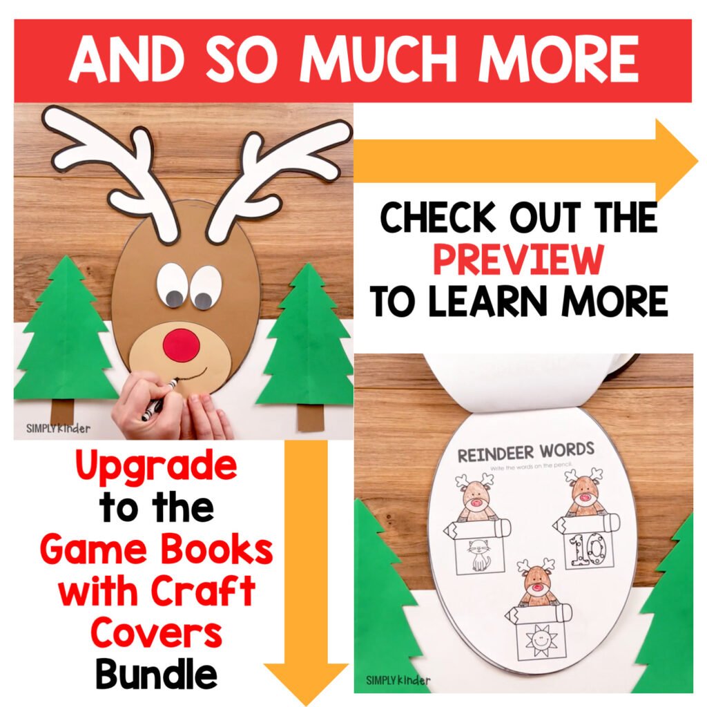 Reindeer Craft Book with Math, Literacy, Writing Activities for ...