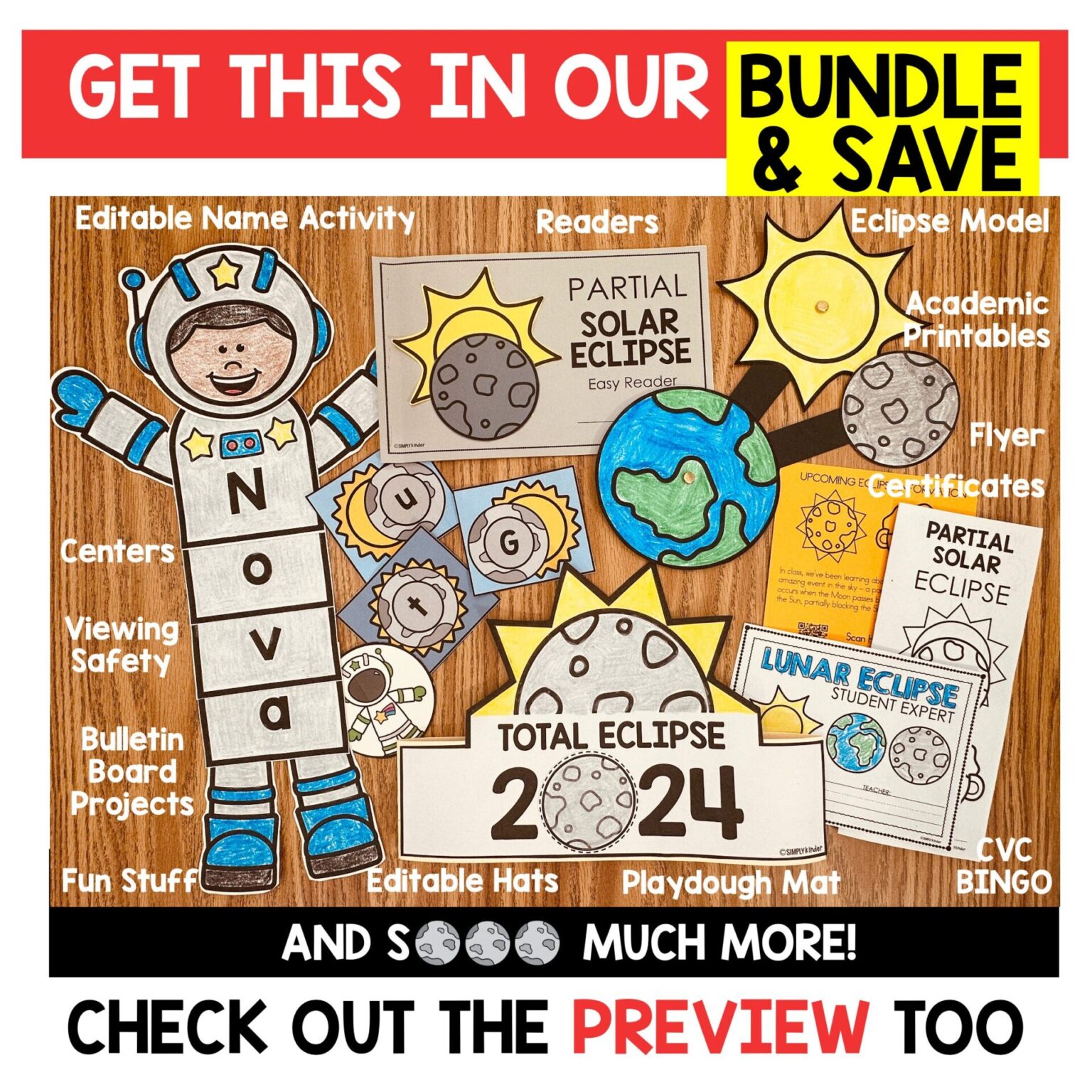 Lunar Eclipse 2025 Kindergarten Activities with BONUS Crafts, Reading ...
