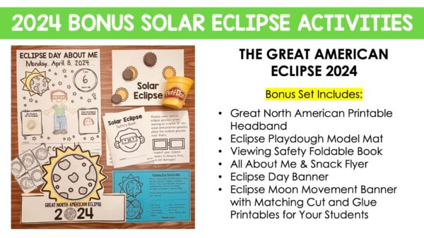 Lunar Eclipse 2025 Kindergarten Activities with BONUS Crafts, Reading ...