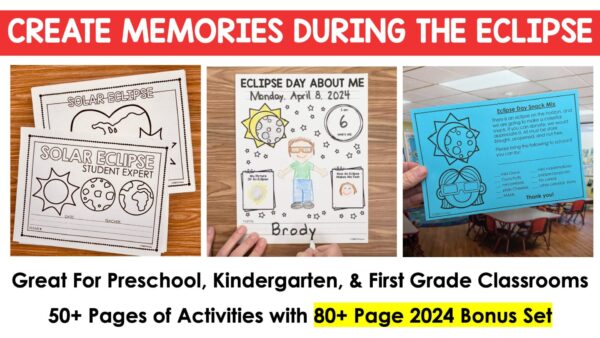 Lunar Eclipse 2025 Kindergarten Activities with BONUS Crafts, Reading ...