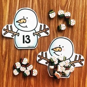 Snowman Mini Eraser Activities - Simply Kinder