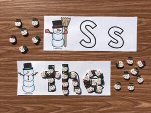 Snowman Mini Eraser Alphabet & Sight Words Mats - Simply Kinder