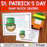 St. Patrick's Day Kindergarten - Snap Block Center - Simply Kinder