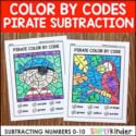 Subtraction Color By Code - Pirate Math - Simply Kinder