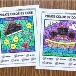 Subtraction Color By Code - Pirate Math - Simply Kinder