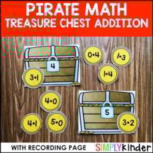 Treasure Chest Addition Center - Pirate Math - Simply Kinder