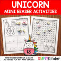 Unicorn Mini Eraser Activities - Simply Kinder
