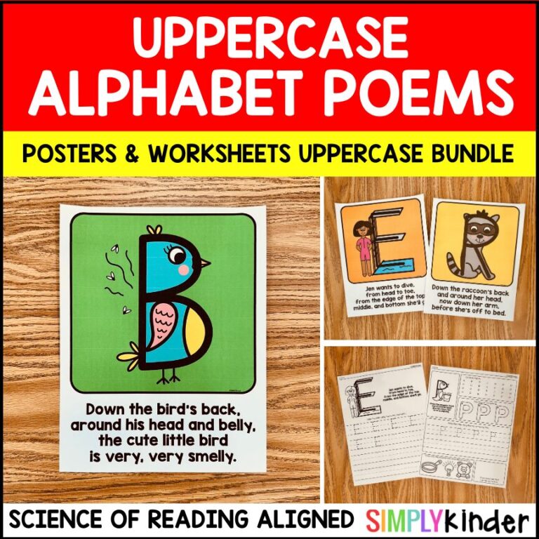 Uppercase Alphabet Posters & Poems, Alphabet Worksheets, Writing ...